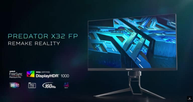 Acer Predator X32 FP with 32" 4K 160Hz Panel and 576-zone Mini LED ...