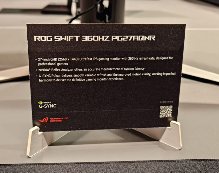 Asus Announce World's First G-sync Pulsar Monitor, the 360Hz PG27AQNR - TFTCentral